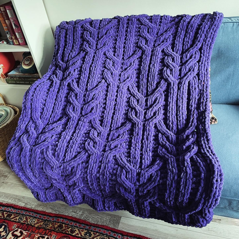 PATTERN: Chunky Woven Staghorn Cable Blanket – ILoveMyBlanket