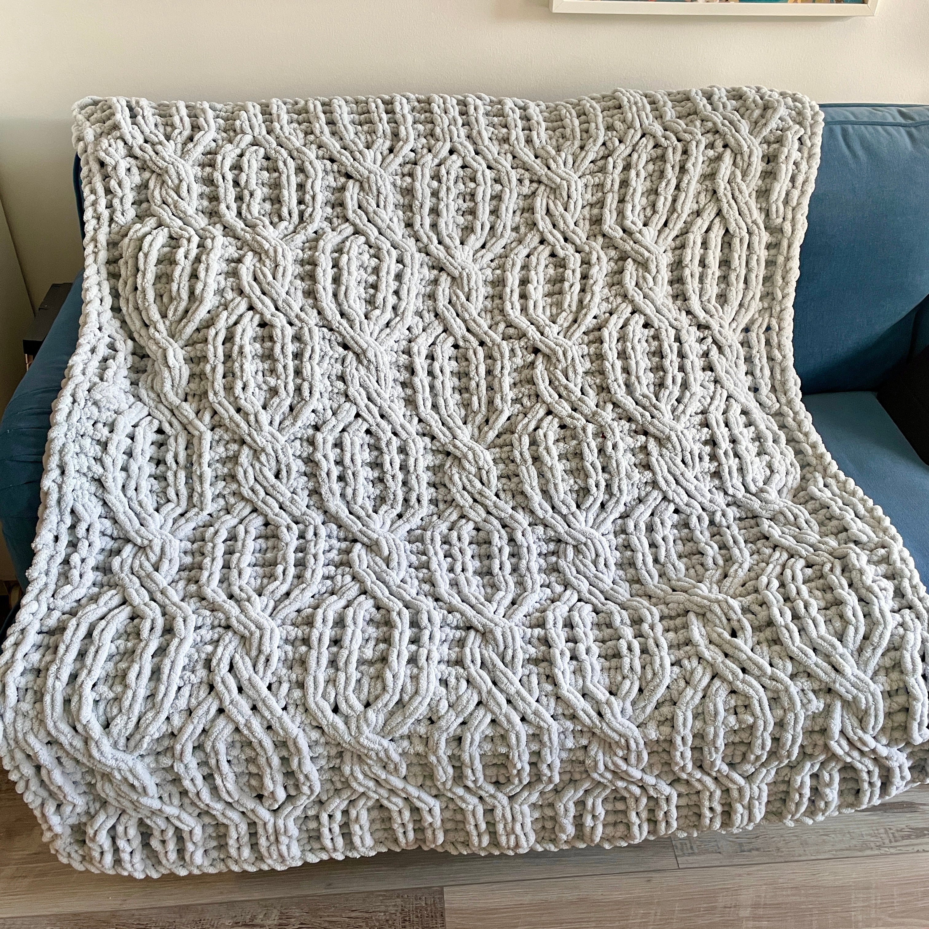 PATTERN: Chunky Chain Cable Blanket – ILoveMyBlanket