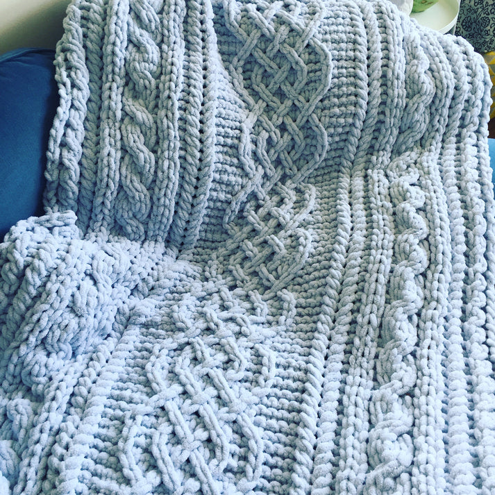 PATTERN: Extra-Long Celtic Cable Saxon Braid Blanket – ILoveMyBlanket